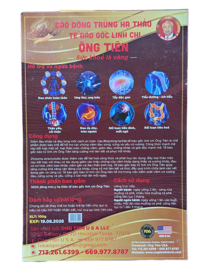 Cao Đông Trùng Hà Thảo Tế Bào Gốc Linh Chi Ông Tiên – Ong Tien Linh Chi